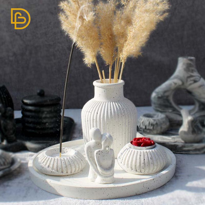 ست پنج تکه دایره ای سفید 0103 - دلی گالری